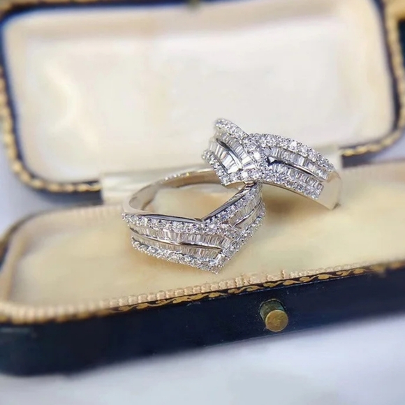 Jewelry | Sterling Sliver Diamond Ring | Poshmark